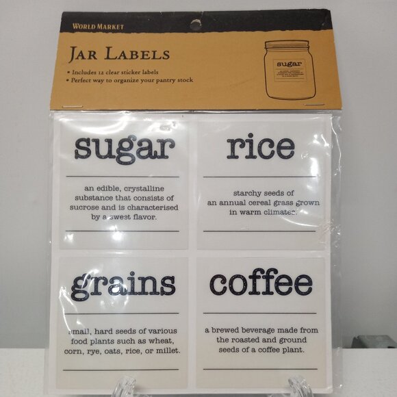 Cost Plus World Market | Kitchen | New World Market Pantry Jar Labels 2 ...